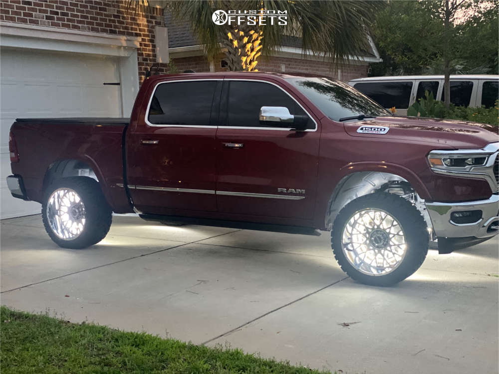 2021 Ram 1500 with 22x12 -51 Vision Rocker and 33/12.5R22 Kenda Klever ...