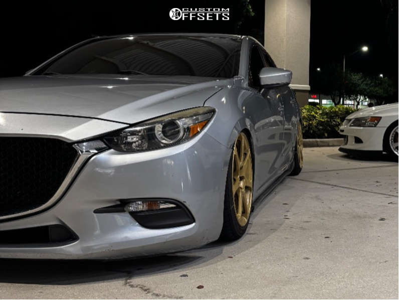 2018 Mazda 3 with 18x8 42 Advan AVS Model 7 and 225/40R18 Lexani Lxuhp ...