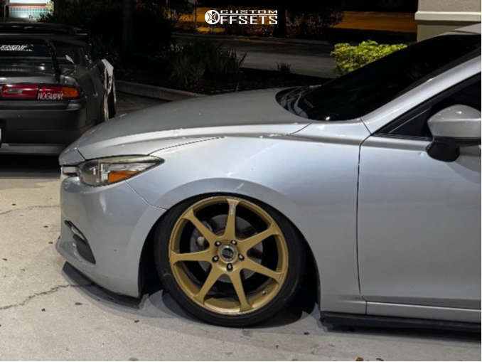 2018 Mazda 3 with 18x8 42 Advan AVS Model 7 and 225/40R18 Lexani Lxuhp ...