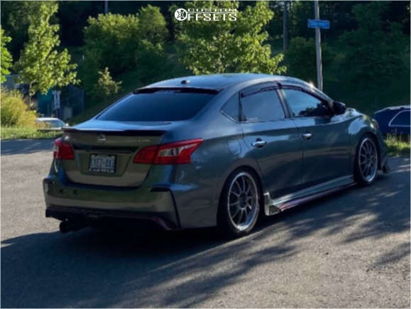 2017 Nissan Sentra with 18x7.5 38 Enkei J10 and 225/40R18 Firestone ...