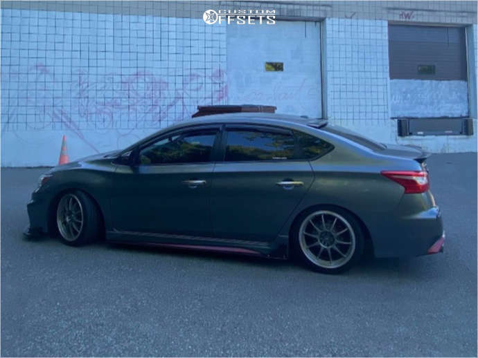 2017 Nissan Sentra with 18x7.5 38 Enkei J10 and 225/40R18 Firestone ...