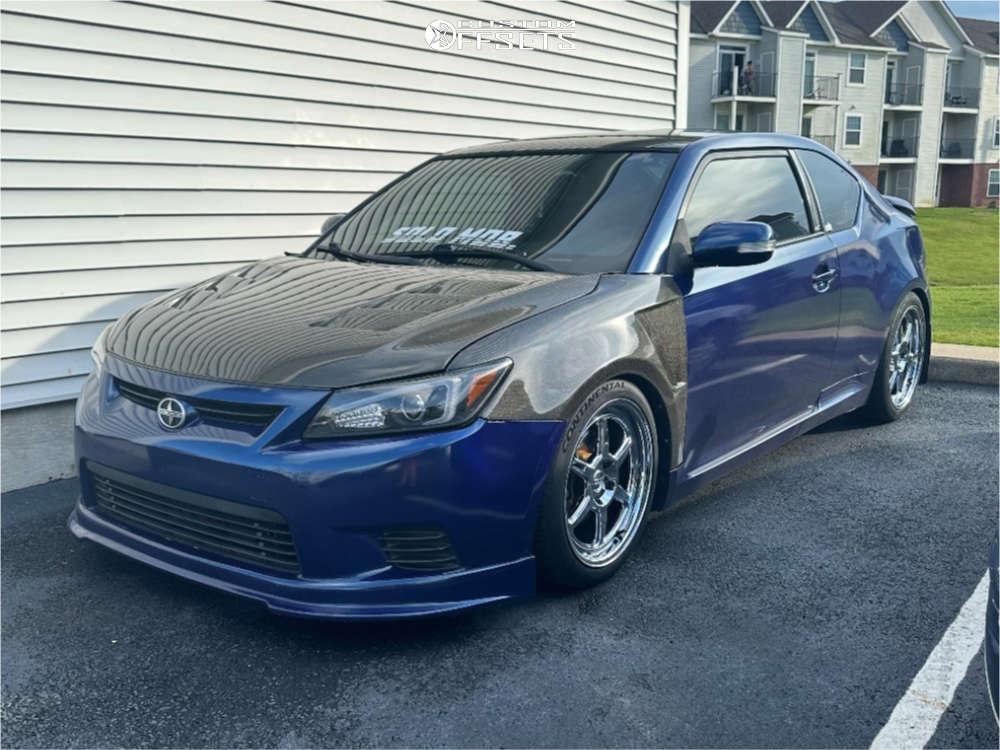 2012 Scion TC with 18x8.5 35 Kansei Roku and 235/40R18 Continental ...