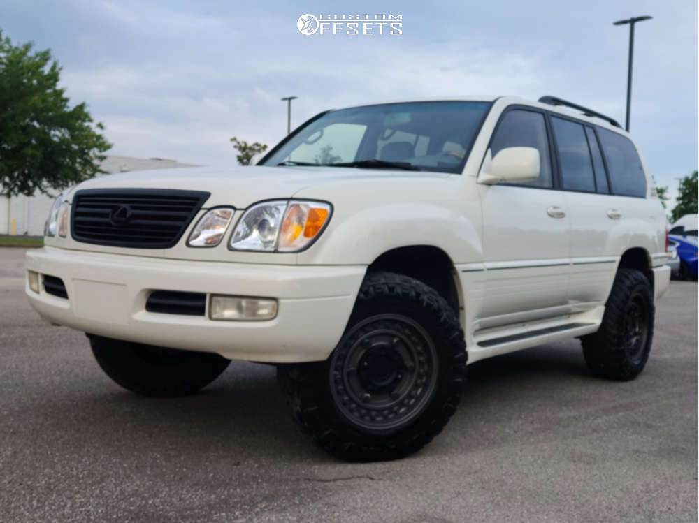 2001 Lexus LX470 with 18x9.5 6 Black Rhino Armory and 275/70R18 Maxxis ...