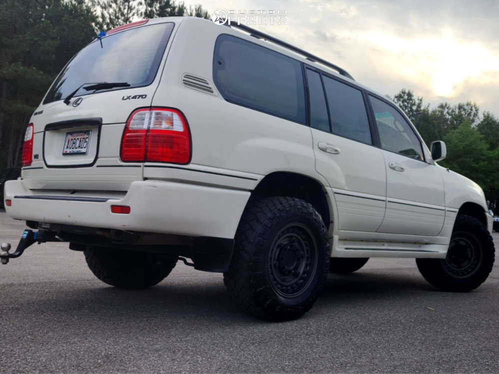 2001 Lexus LX470 with 18x9.5 6 Black Rhino Armory and 275/70R18 Maxxis ...