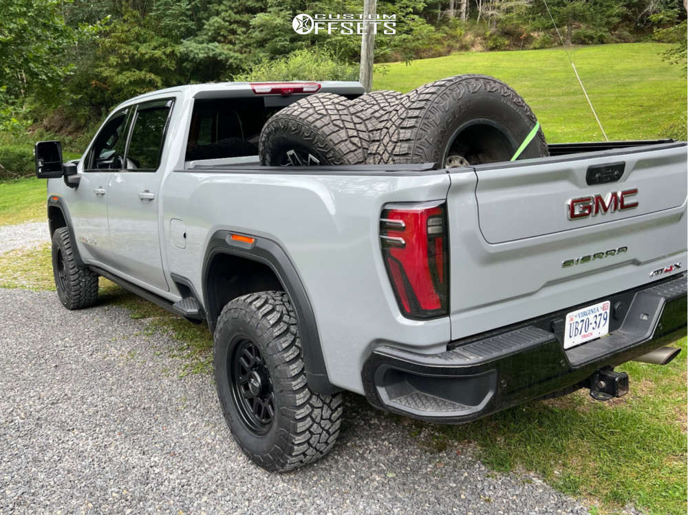 2024 GMC Sierra 2500 HD with 18x9 0 KMC Km451 and 35/12.5R18 General ...
