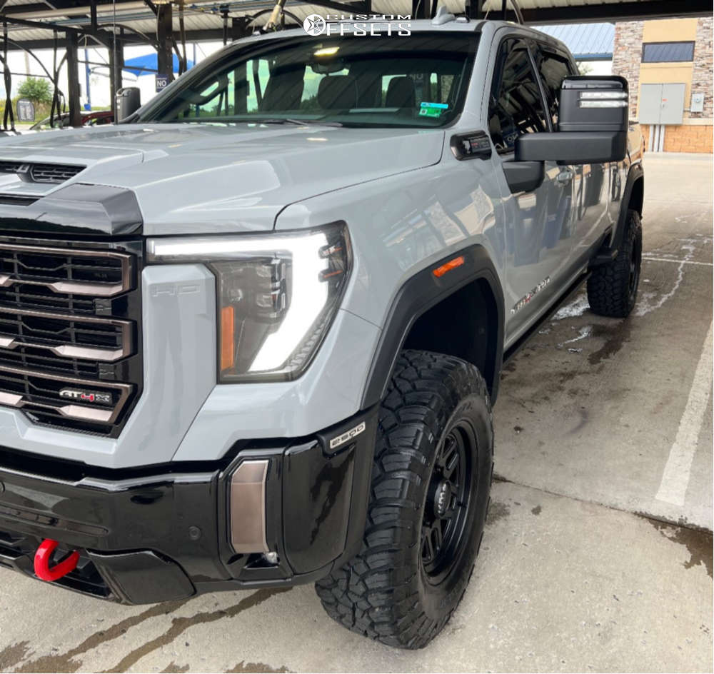 2024 GMC Sierra 2500 HD with 18x9 0 KMC Km451 and 35/12.5R18 General ...