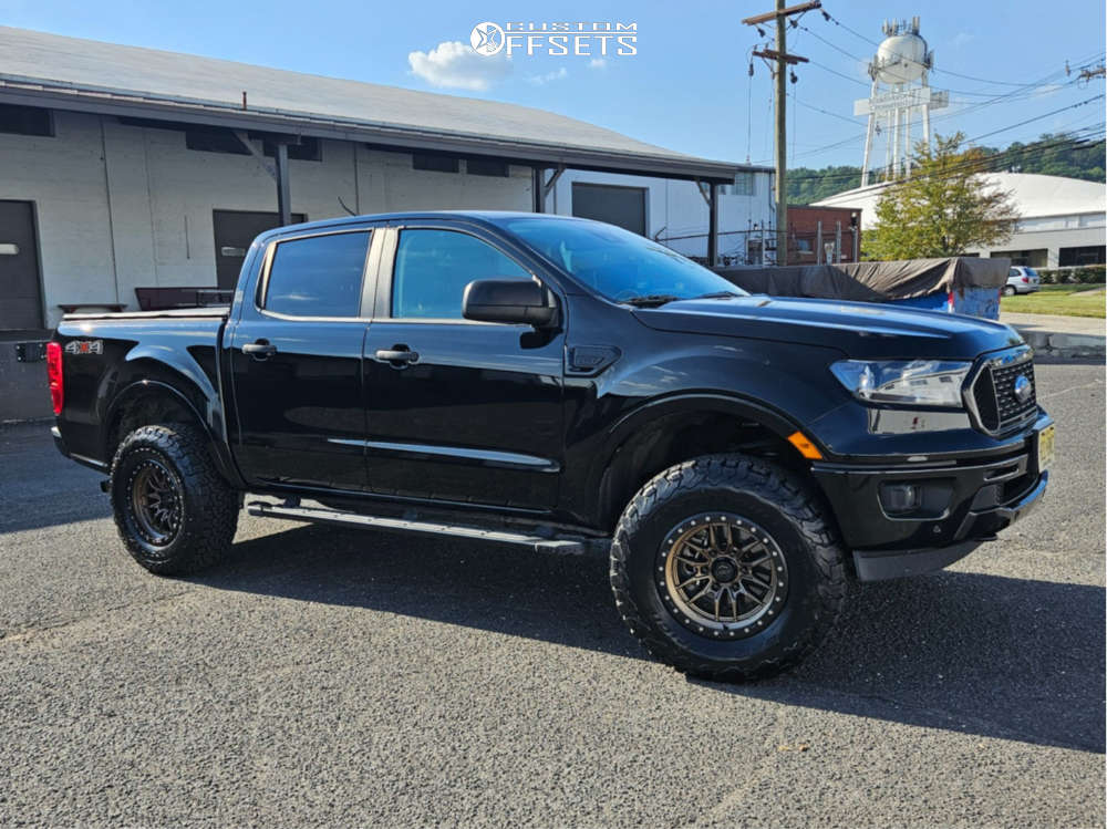 2019 Ford Ranger with 17x9 1 Lock Offroad Wheels Krawler and 285/70R17 ...