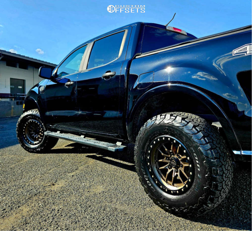 2019 Ford Ranger with 17x9 1 Lock Offroad Wheels Krawler and 285/70R17 ...