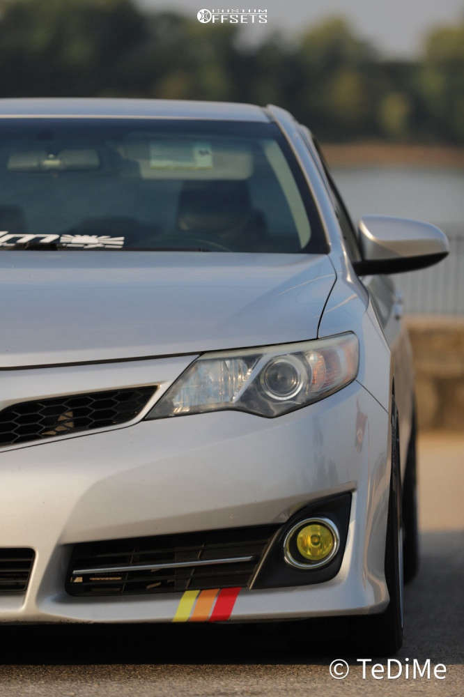 2014 Toyota Camry with 18x9.5 38 Enkei Rpt1 and 245/40R18 Yokohama Avid Ascend Gt and Coilovers ...