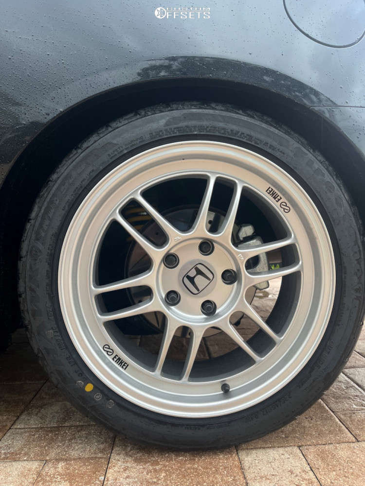 2004 Honda Civic with 17x8 45 Enkei Rpf1 and 225/45R17 Firestone Firehawk Indy 500 and Coilovers ...