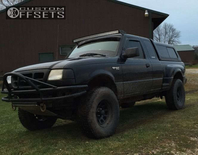 1998 Ford Ranger with 16x8 -6 Black Rock 942 Type D Style and 285/75R16 ...