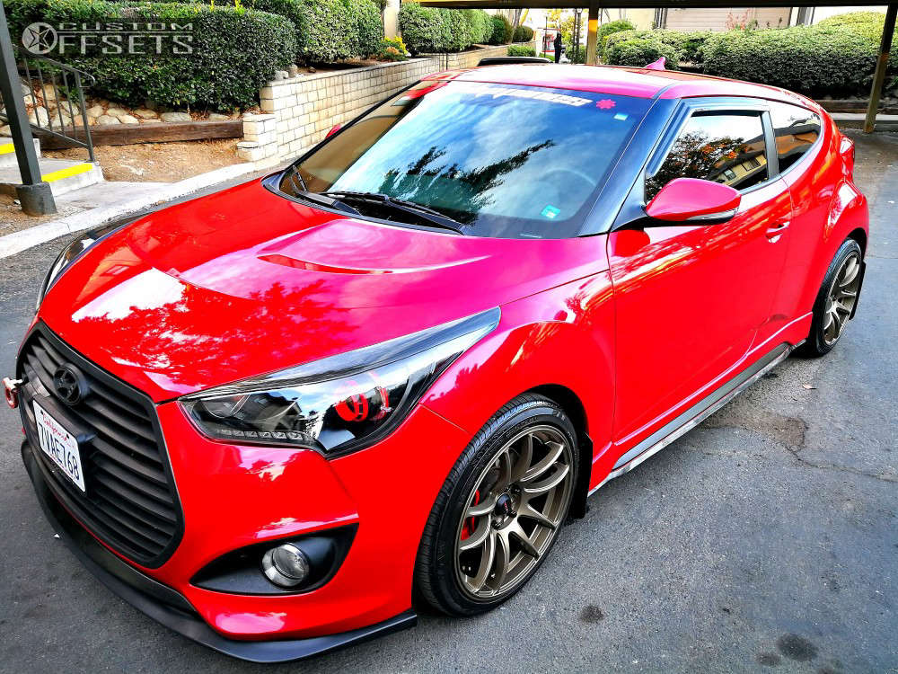 2016 Hyundai Veloster with 18x8.5 35 Traklite Drift and 225/40R18 Kumho ...