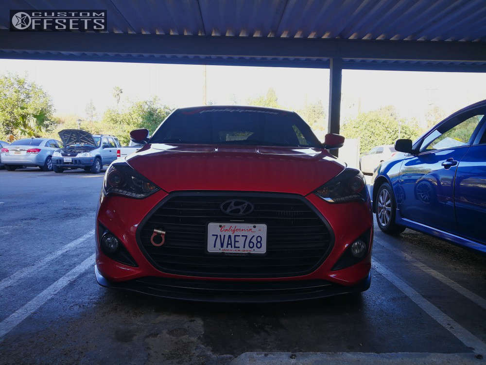 2016 Hyundai Veloster with 18x8.5 35 Traklite Drift and 225/40R18 Kumho ...