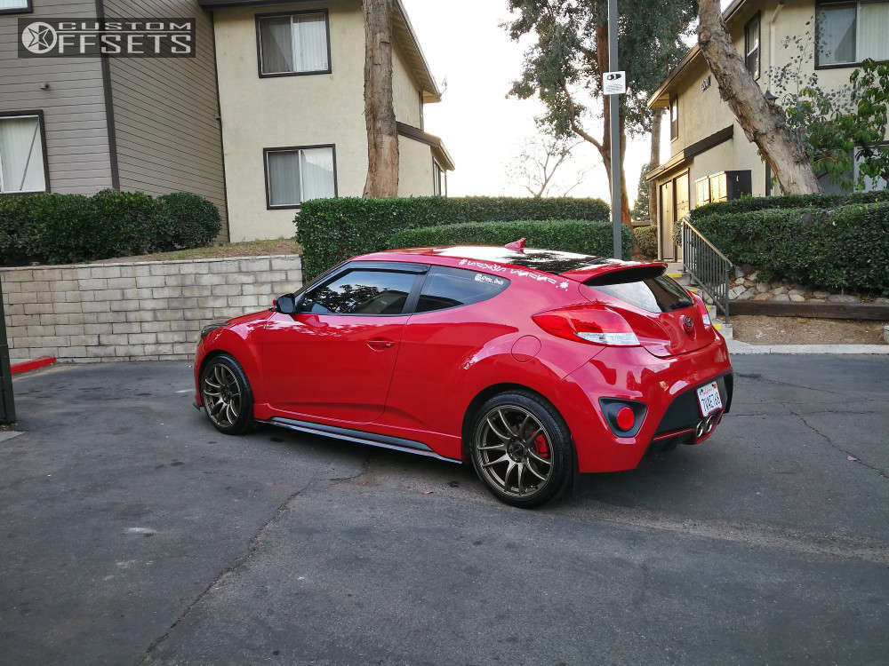 2016 Hyundai Veloster with 18x8.5 35 Traklite Drift and 225/40R18 Kumho ...