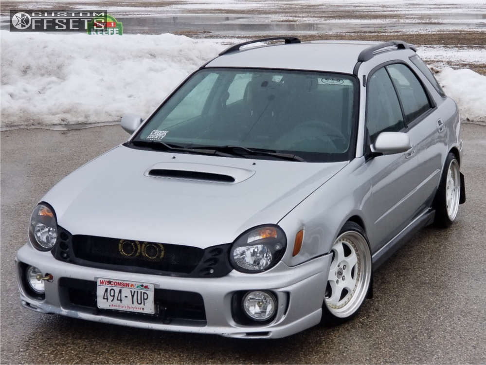 2002 Subaru WRX with 17x8.5 30 ESR Sr06 and 215/35R17 Bridgestone and ...
