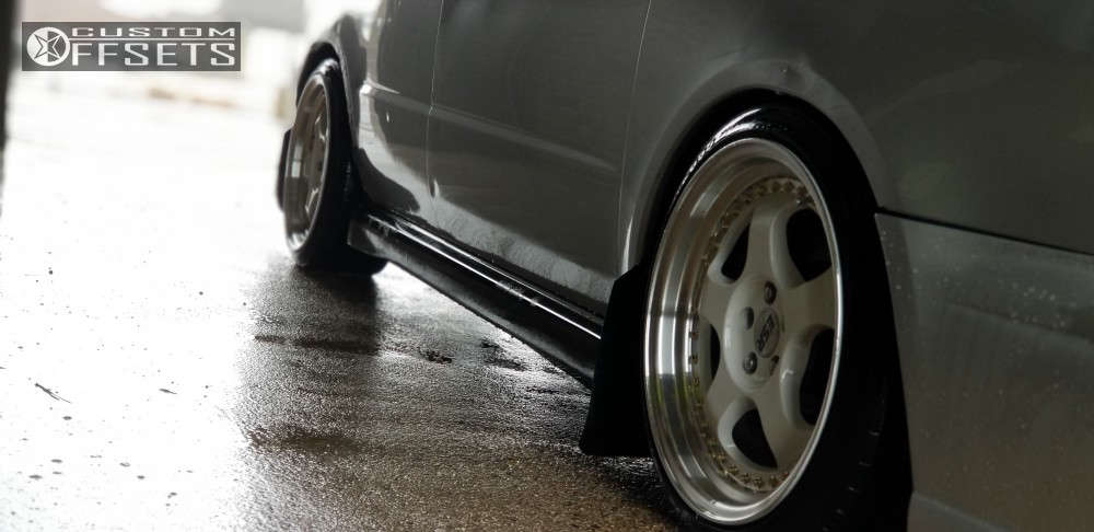 2002 Subaru WRX with 17x8.5 30 ESR Sr06 and 215/35R17 Bridgestone and ...