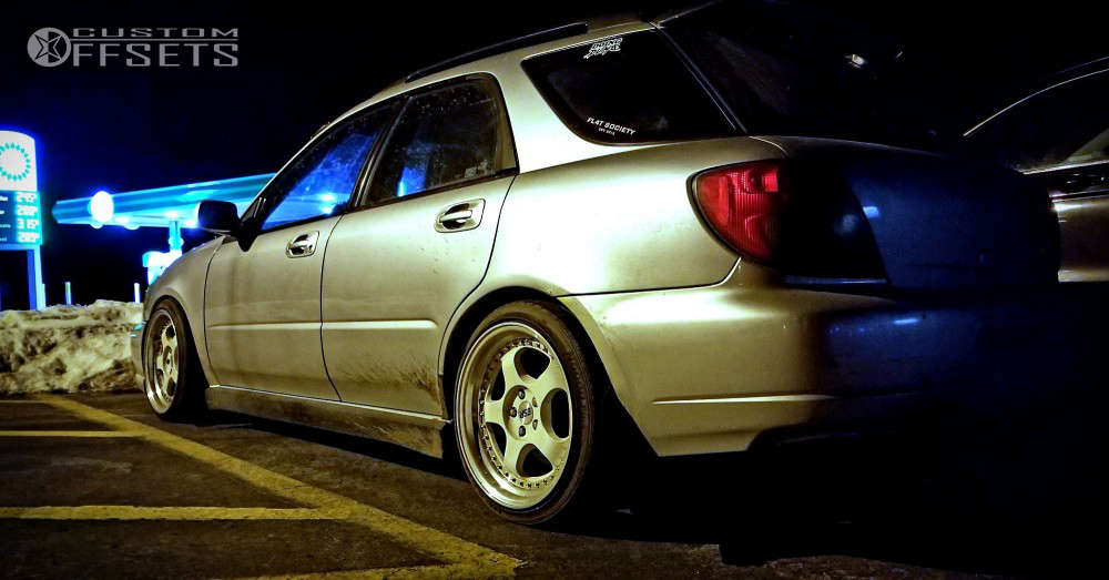 2002 Subaru WRX with 17x8.5 30 ESR Sr06 and 215/35R17 Bridgestone and ...