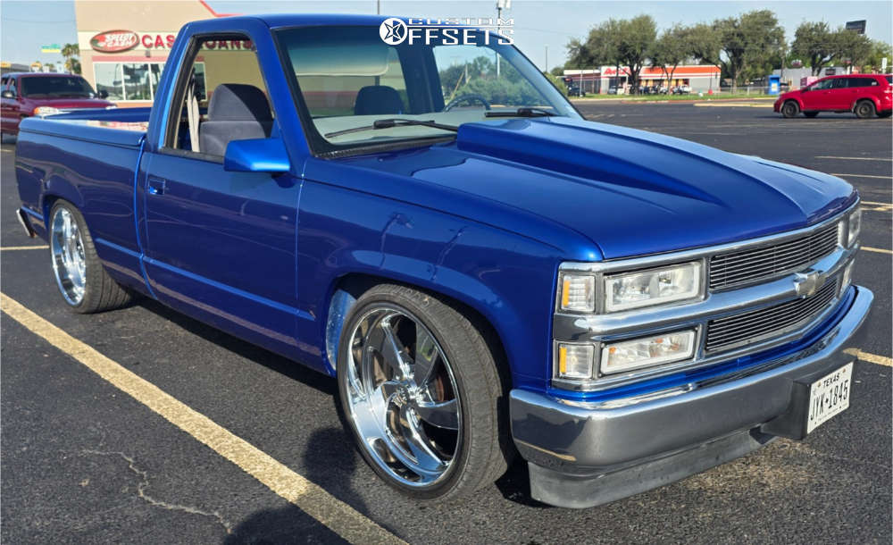 1997 Chevrolet C1500 with 22x8.5 1 US Mags Desperado 5 and 255/30R22 ...