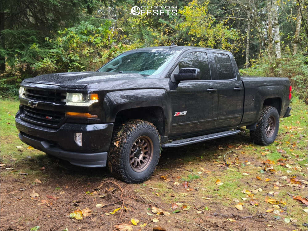 2016 Chevrolet Silverado 1500 with 17x8.5 0 Black Rhino Rapid and 295 ...