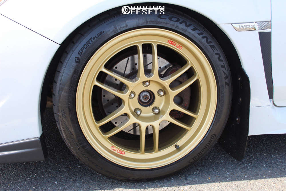 2015 Subaru WRX with 18x8.5 40 Enkei Rpf1 and 245/40R18 Continental ...