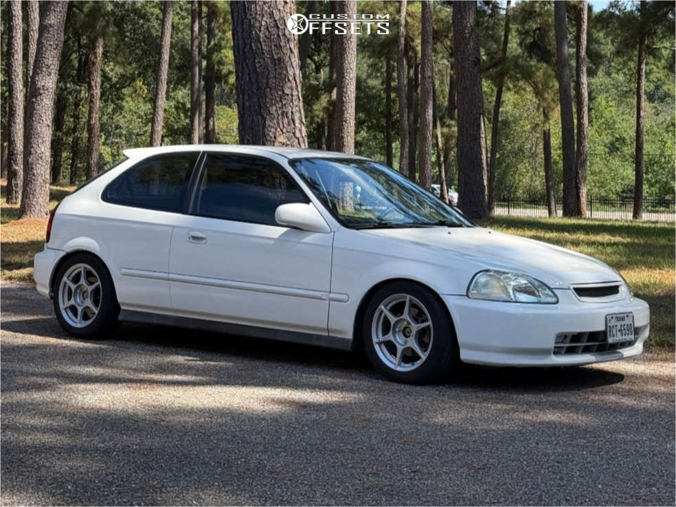1998 Honda Civic with 15x7 42 Kosei K1 and 195/50R15 Hankook Ventus V2 ...