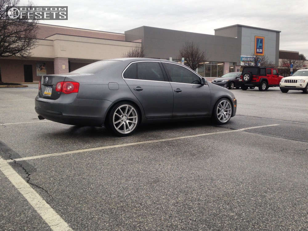 2005 Volkswagen Jetta with 18x8.5 35 Rotiform Spf and 215 40R18 Kumho Ecsta and Lowering Springs Custom Offsets