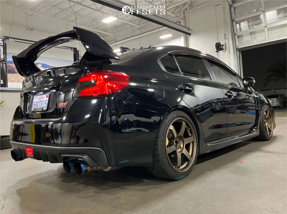 2018 Subaru WRX STI with 18x9.5 38 Volk Te37 Saga and 245/40R18 Falken ...