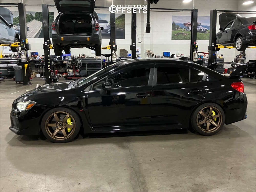 2018 Subaru WRX STI with 18x9.5 38 Volk Te37 Saga and 245/40R18 Falken ...