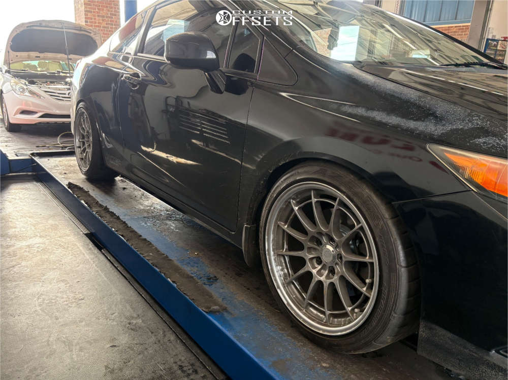 2012 Honda Civic with 18x9.5 40 Enkei Nt03m and 245/40R18 Falken Azenis ...