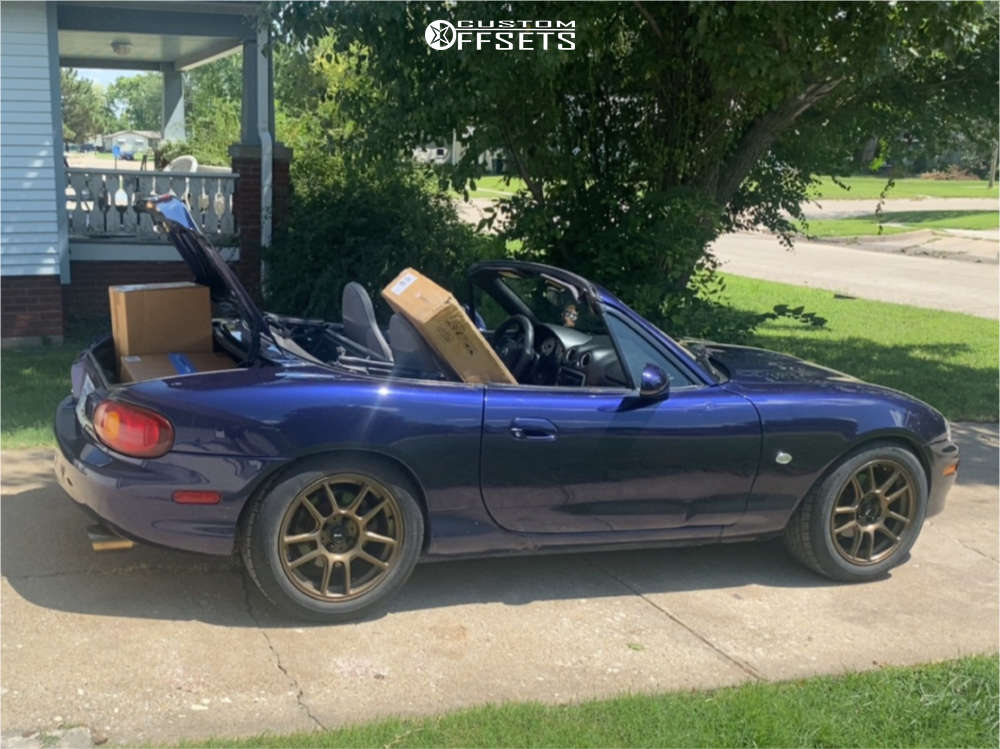 2003 Mazda Miata with 16x8 38 Konig Heliogram and 205/55R16 Advanta Trg ...