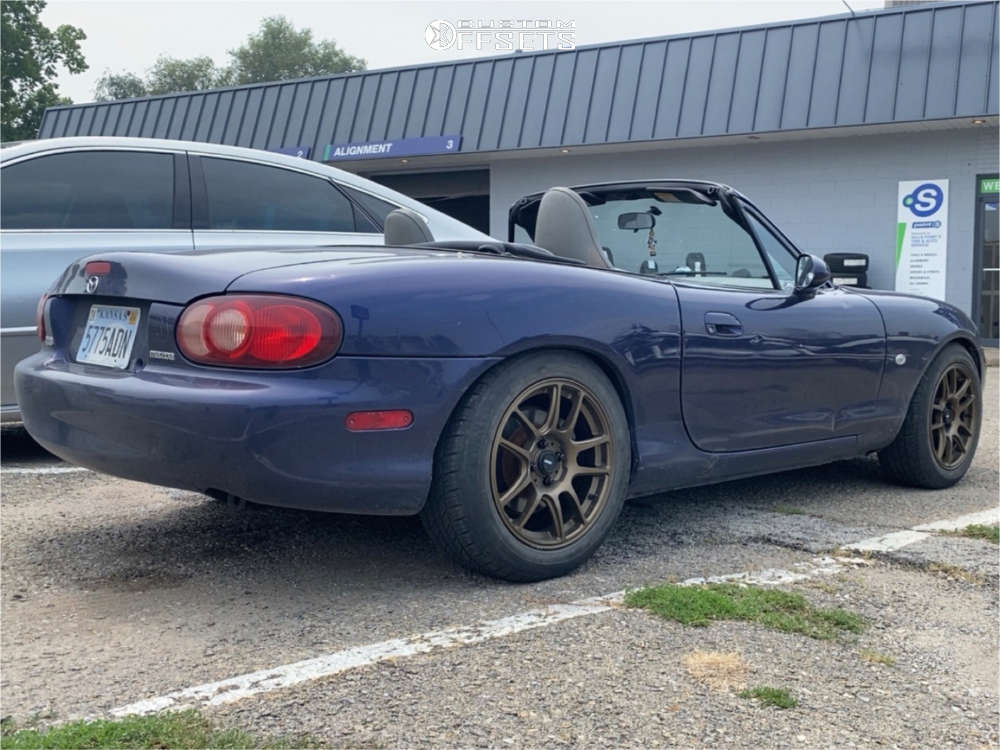 2003 Mazda Miata with 16x8 38 Konig Heliogram and 205/55R16 Advanta Trg ...