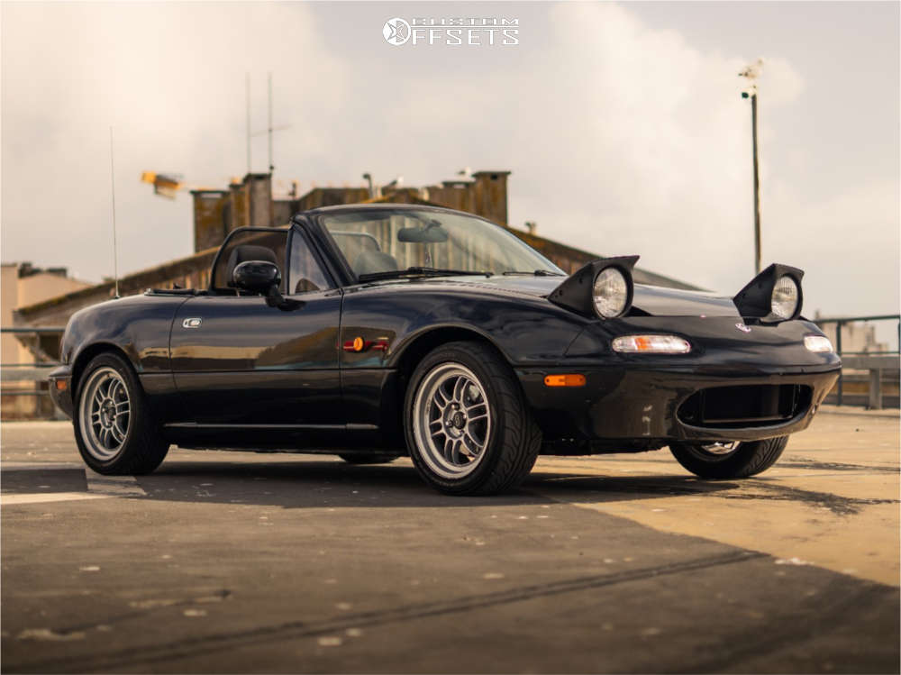 1997 Mazda Miata with 15x7 35 Enkei Rpf1 and 195/50R15 Yokohama ADVAN ...