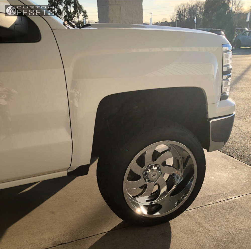 2014 Chevrolet Silverado 1500 with 22x12 -44 Xtreme Force Xf1 and 305/45R22 Nitto NT420V and ...