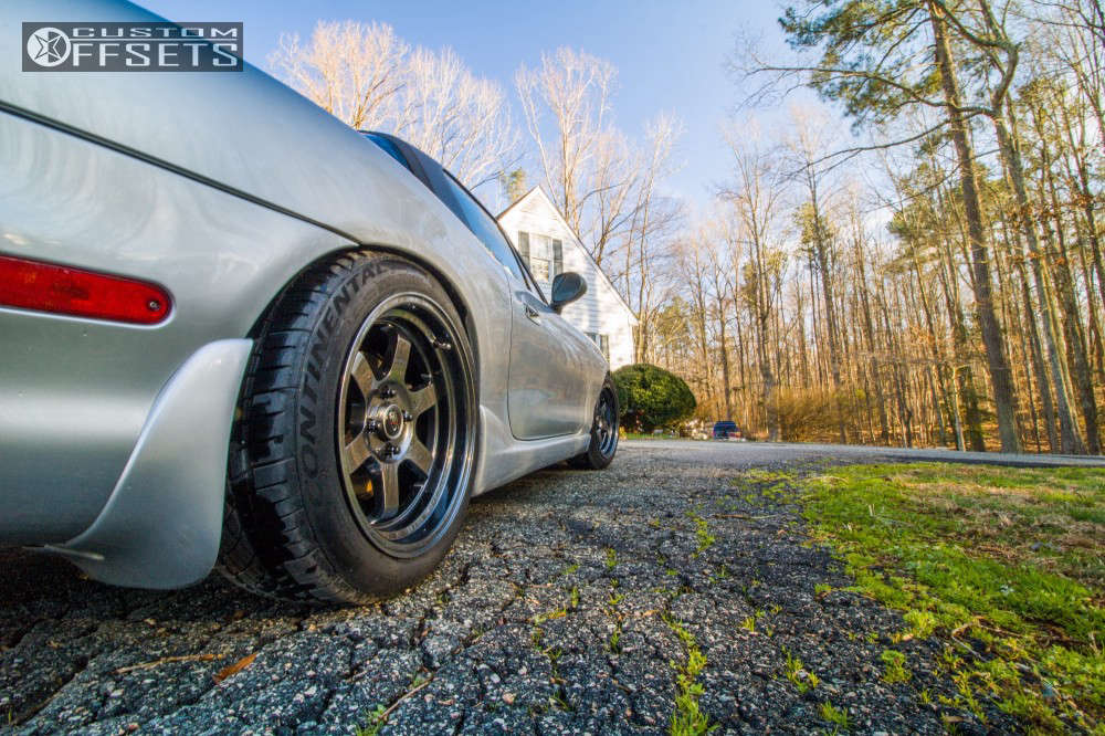 2002 Mazda Miata with 16x8 20 Rota Grid and 195/50R16 Continental ...