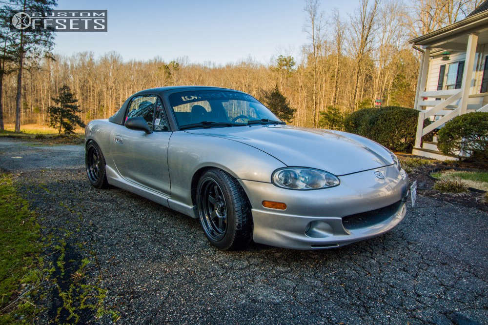 2002 Mazda Miata with 16x8 20 Rota Grid and 195/50R16 Continental ...