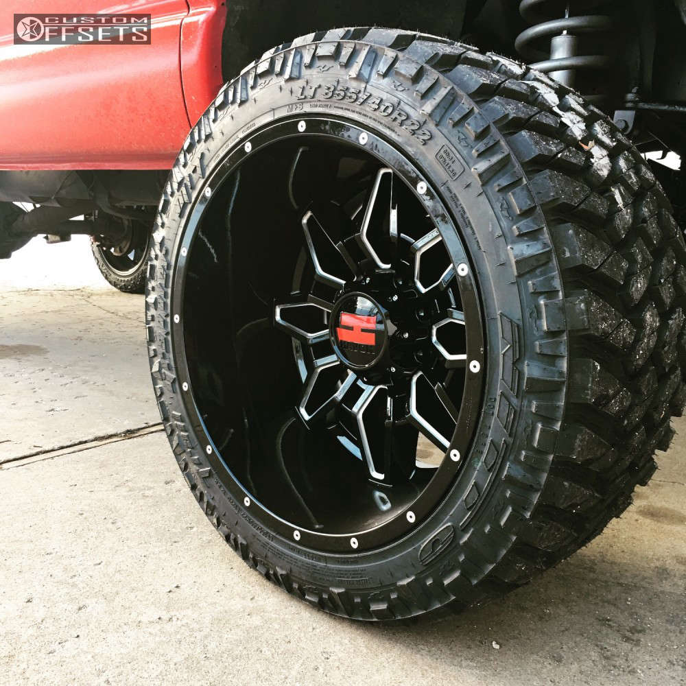 2003 Dodge Ram 2500 with 22x14 -76 Havok H109 and 355/40R22 Nitto Trail ...