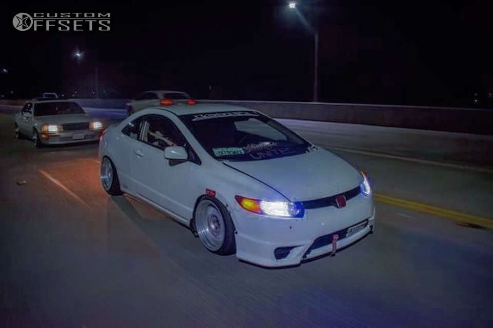 2007 Honda Civic with 17x10 20 STR 606 and 215/40R17 Michelin Super ...