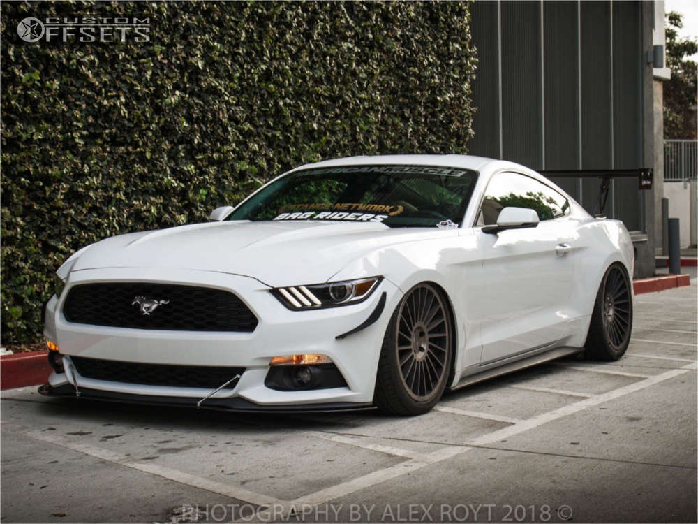 2016 Ford Mustang with 20x10 35 Rotiform Ind-t and 265/35R20 Goodyear ...