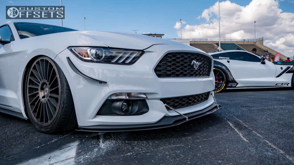 2016 Ford Mustang with 20x10 35 Rotiform Ind-t and 265/35R20 Goodyear ...