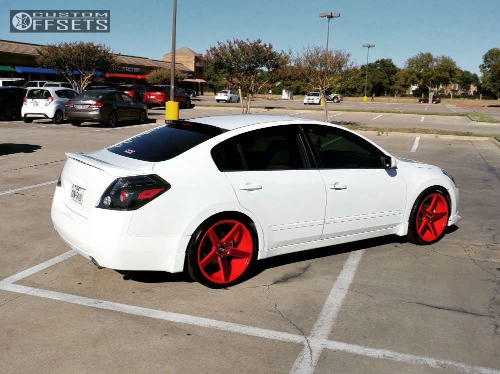 2009 Nissan Altima with 20x9.5 35 STR 607 and 255/30R20 Velozza and ...