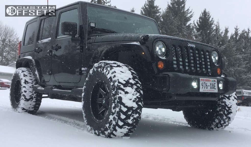 2010 Jeep Wrangler with 17x10 -24 Fuel Maverick and 35/13.5R17 Maxxis ...