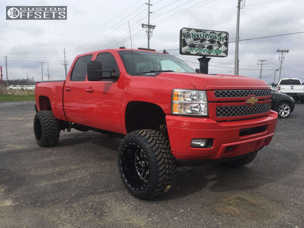 2012 Chevrolet Silverado 2500 HD with 22x14 -76 TIS 544BM and 325/50R22 AMP Mud Terrain Attack ...