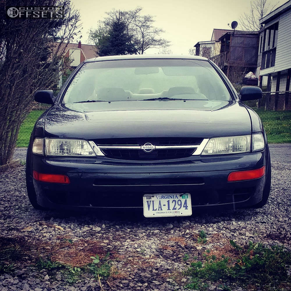 1998 Nissan Maxima with 18x9.5 22 ESR SR04 and 215/40R18 Federal 595 ...