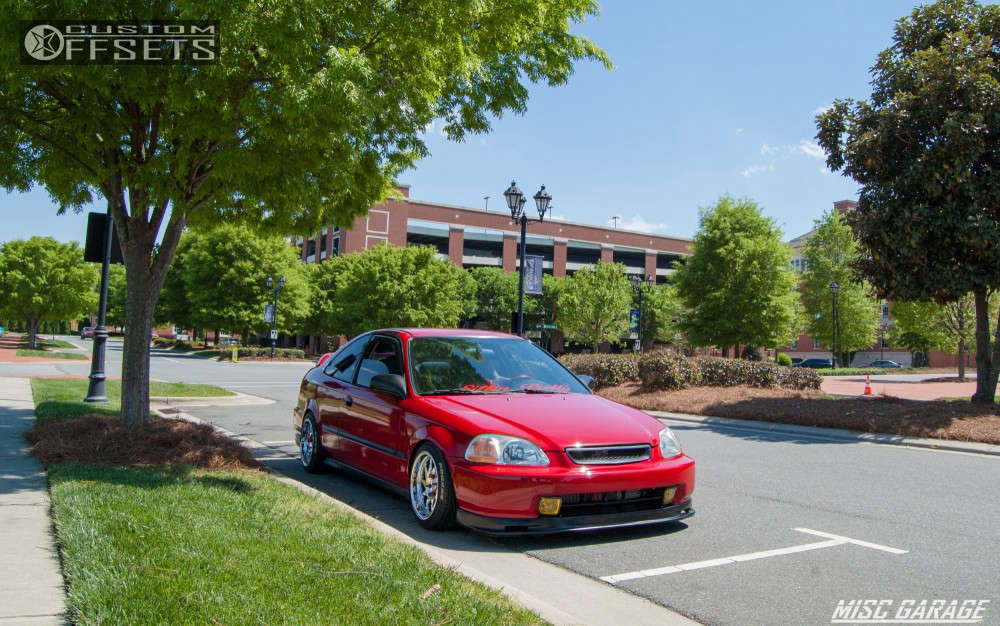 1998 Honda Civic with 15x8 20 Whistler Kr7 and 195/45R15 Toyo Tires ...