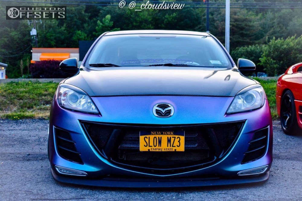 2010 Mazda 3 with 18x9.5 32 Work Ryver and 205/40R18 Nankang NS-20 and ...