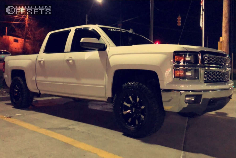 2015 Chevrolet Silverado 1500 with 17x9 -12 Moto Metal Mo970 and 285 ...