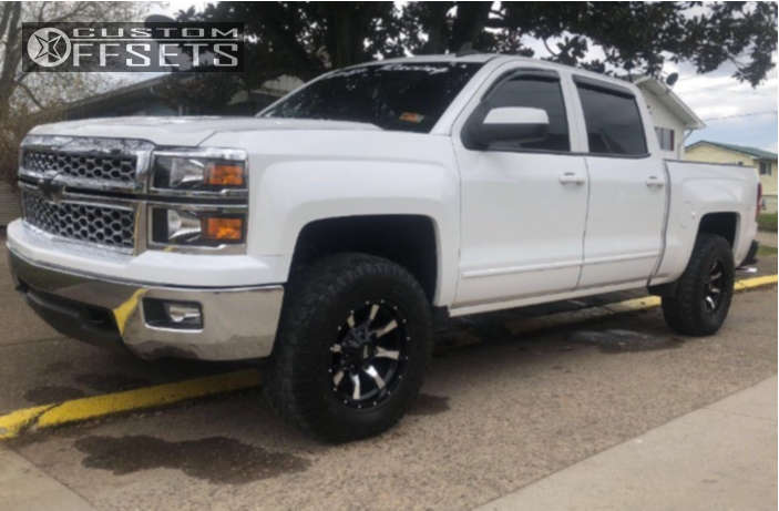 2015 Chevrolet Silverado 1500 with 17x9 -12 Moto Metal Mo970 and 285 ...