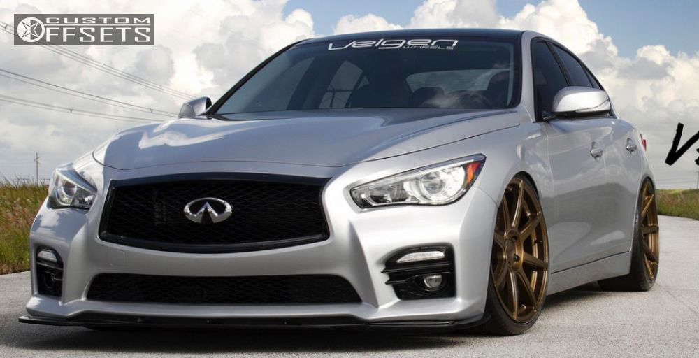2014 INFINITI Q50 with 20x9 32 Velgen VMB8 and 245/30R20 Hankook V12 and Lowered Adj Coil Overs ...