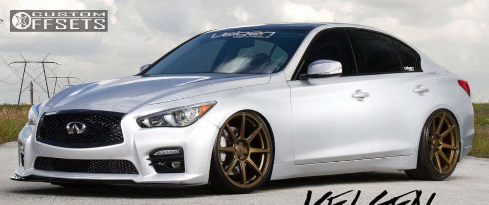2014 INFINITI Q50 with 20x9 32 Velgen VMB8 and 245/30R20 Hankook V12 and Lowered Adj Coil Overs ...