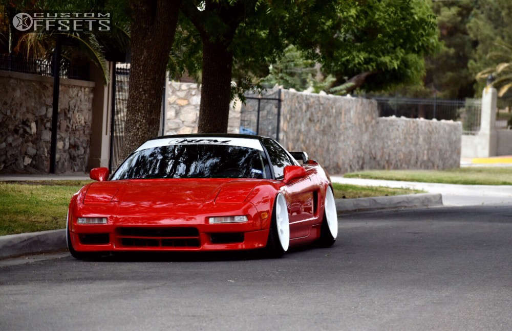 1991 Acura NSX with 18x9.5 12 Work D9r and 215/35R18 Goodyear Dura ...